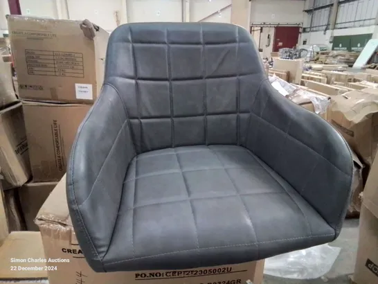 Lot 545: BOXED BLOOR DINING CHAIRS [FAUX LEATHER] [SET OF 2] DARK GREY ...
