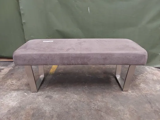 Lot 100: DESIGNER FAUX SUEDE BENCH (1 ITEM) - 4765582 | Simon Charles ...