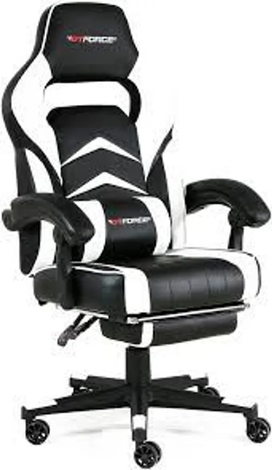 Lot 836: BOXED GTFORCE TURBO BLACK AND WHITE FAUX LEATHER RACING SPORTS ...