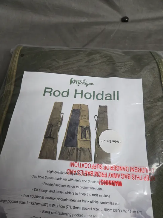 Lot 1606: MICHIGAN ROD HOLDALL – FISHING ROD CARRY CASE (GREEN ...