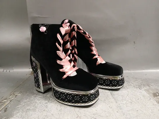 Lot 2191: BOXED PAIR OF KOI GUILTLESS GHOST LACE UP PLATFORM LONG BOOTS ...