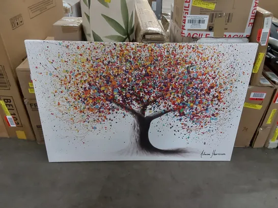 Lot 714: BAGGED WRAPPED CANVAS ART PRINT - RAINBOW SOUL TREE BY ASHVIN ...