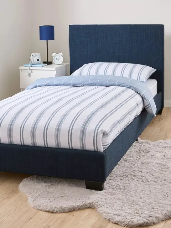 Lot 767: BOXED RILEY FABRIC SINGLE BED FRAME - BLUE (1 BOX) RRP £119 ...