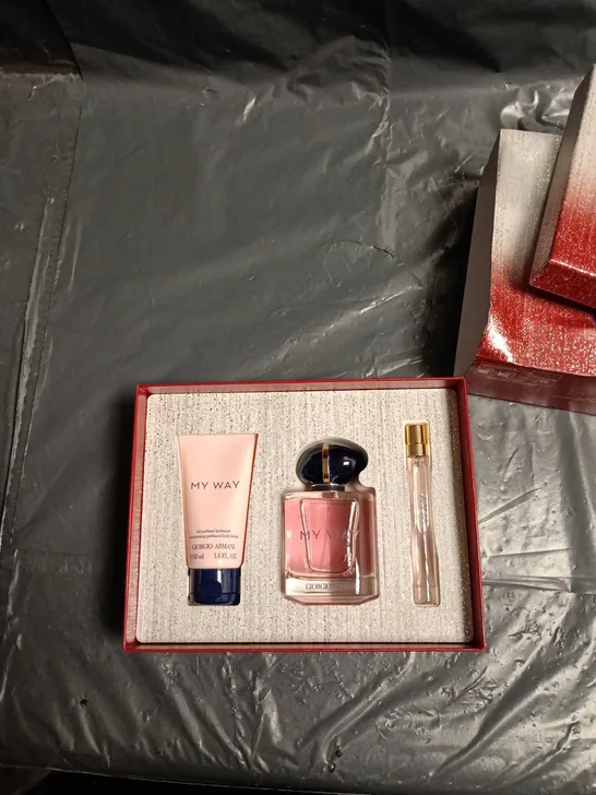 Lot 2505: GIORGIO ARMANI MY WAY GIFT SET – BODY LOTION, PERFUME ...