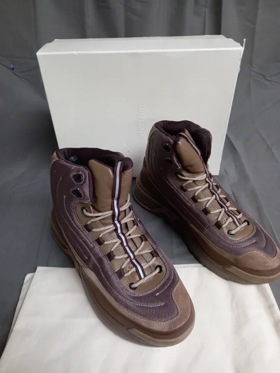 Lot 4531: BOXED PAIR OF REPRESENT ASCENDER BROWN BOOTS SIZE 10 ...