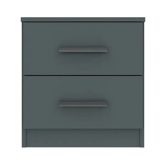 Lot 348: BOXED NORLAND 2 DRAWER BEDSIDE TABLE, GRAPHITE GREY (1 BOX ...