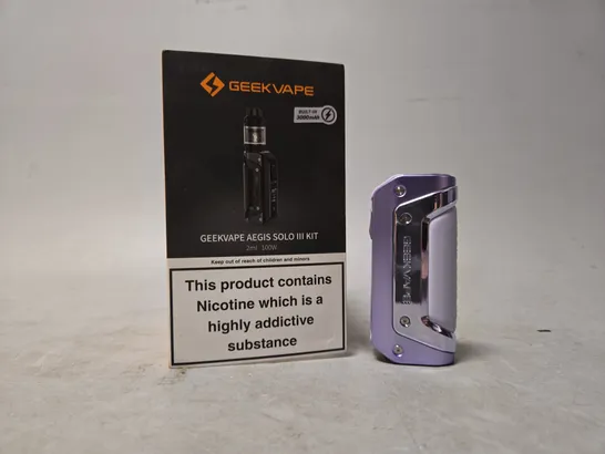 Lot 7113: BOXED GEEK VAPE AEGIS SOLO III KIT IN PURPLE - 5097602 ...