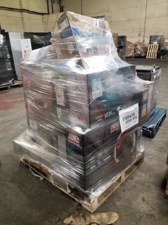 Lot 675: PALLET OF APPROXIMATELY 21 UNPROCESSED RAW RETURN MONITORS TO ...