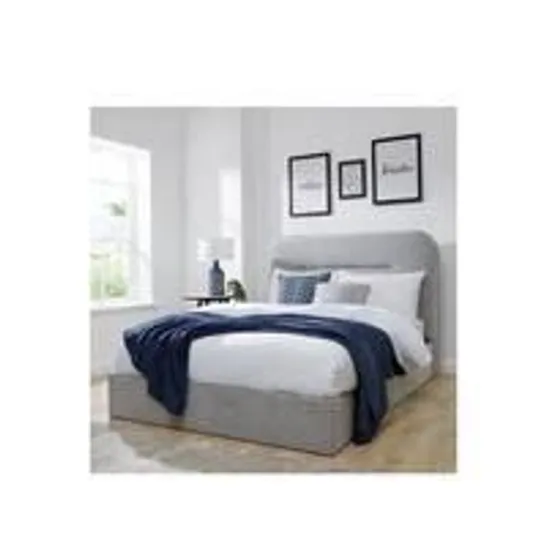 Lot 734: BOXED MELLOW KING SIZE END LIFT UP STORAGE OTTOMAN BED - GREY ...