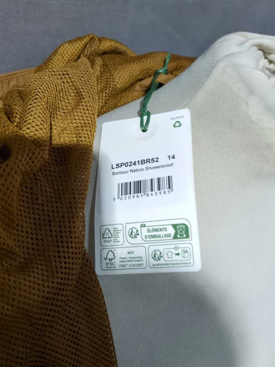 Lot 1420: BARBOUR NABOO SHOWERPROOF COAT - BROWN, UK SIZE 14 - 5420038 ...
