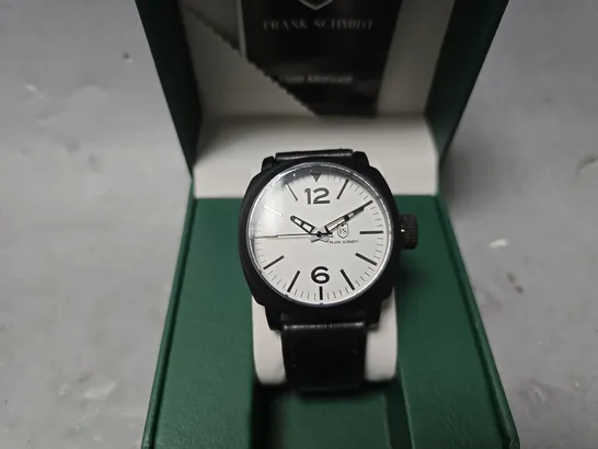 Lot 2003: BOXED FRANK SCHMIDT CLASSIC WHITE DIAL WATCH - 5298859 ...