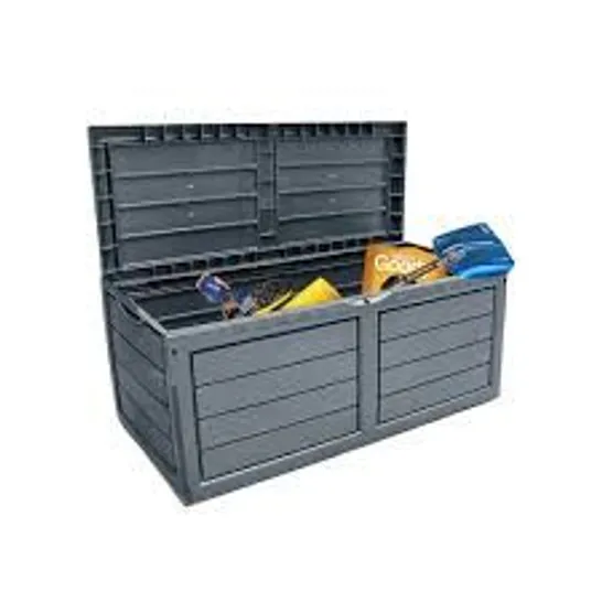 Lot 3075: BOXED NEO GARDEN 320L DARK GREY OUTDOOR STORAGE BOX (1 BOX ...