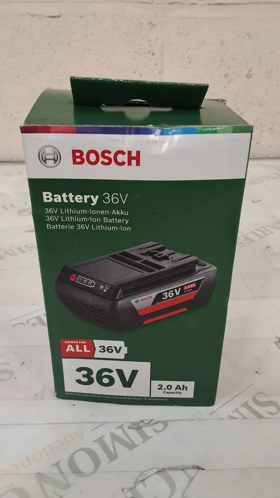 Lot 1126: BOXED BOSCH 36V BATTERY - 5046017 | Simon Charles Auctioneers