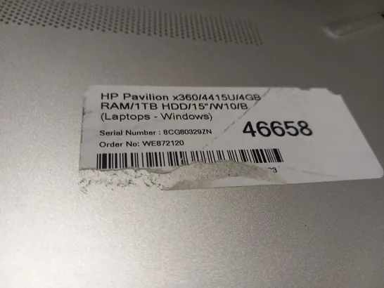 Lot 6: HP PAVILION PENTIUM 4415U CPU 4GB RAM 1TB HDD LAPTOP - 4505963 ...