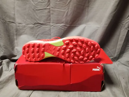Lot 9224: PUMA FOOTBALL BOOTS – RED WITH YELLOW LOGO - UK SIZE 9.5 ...