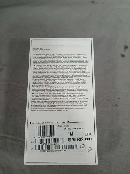 Lot 1246: APPLE IPHONE - BOXED - 5443985 | Simon Charles Auctioneers