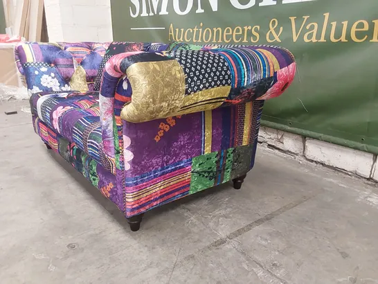 Lot 20: QUALITY DESIGNER CAMAURY VELVET PATCHWORK SOFA RRP £1299.99 ...