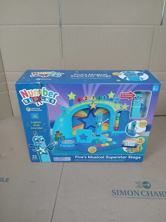 Lot 5671: BOXED NUMBERBLOCKS FIVE'S MUSICAL SUPERSTAR STAGE - 5008769 ...