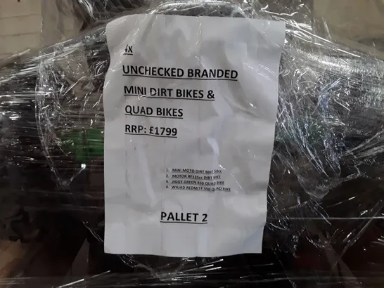 Lot 5030: PALLET CONTAINING 4 UNCHECKED BRANDED MINI DIRT BIKES & QUAD ...