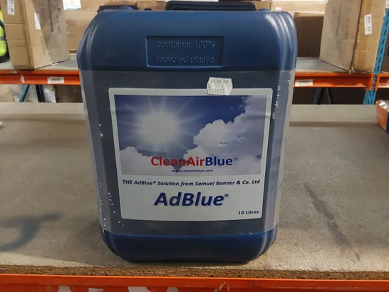 Lot 1050: CLEANAIRBLUE 10 LITRE BOTTLE OF ADBLUE SOLUTION - 4974474 | Simon Charles Auctioneers
