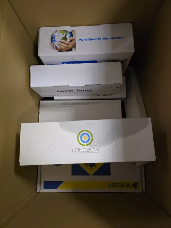Lot 5071: BOX OF APPROXIMATELY 8 ASSORTED BOXED LASER TONER CARTRIDGES ...