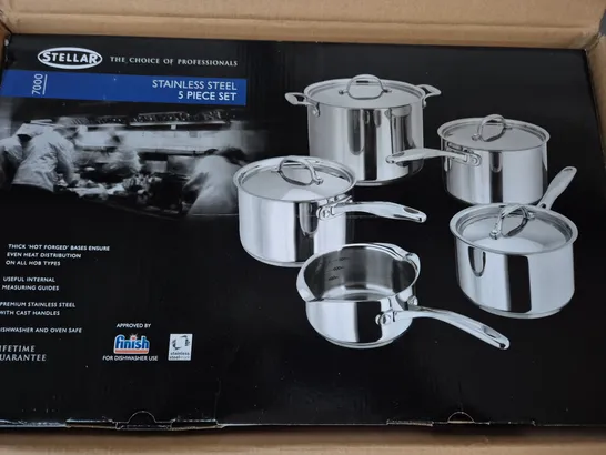 Lot 3238: BOXED STELLAR 5-PIECE STAINLESS STEEL PAN SET - 5010918 ...