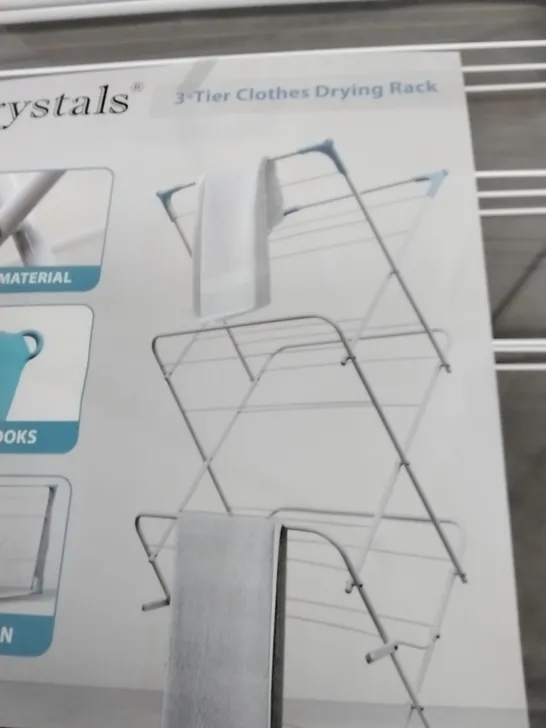 Lot 4260: BOXED CRYSTALS DESIGNED BY DENNY 3-TIER CLOTHES DRYING RACK ...