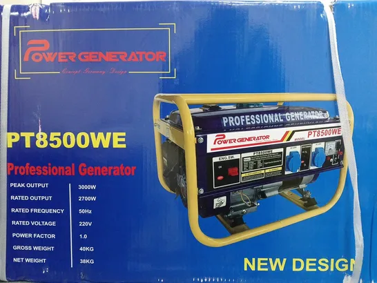 Lot 9316: BOXED POWER GENERATOR PT8500WE PROFESSIONAL GASOLINE GENERATOR - COLLECTION ONLY ...