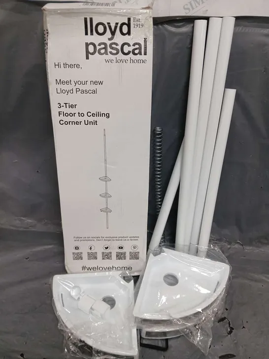 Lot 8450: BOXED LLOYD PASCAL 3-TIER FLOOR TO CEILING CORNER UNIT IN ...