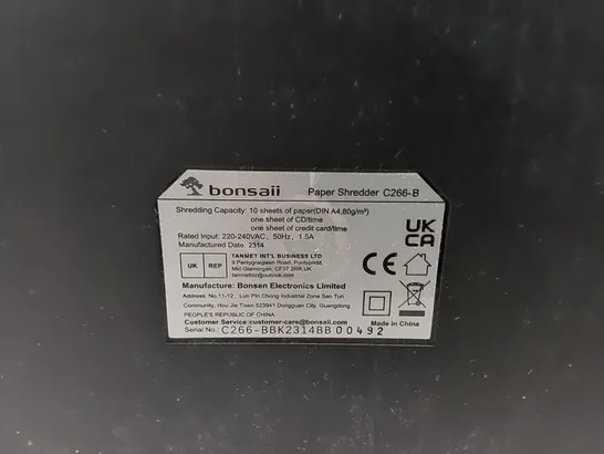 Lot 1655: BOXED BONSAI 10 SHEET MICRO-CUT PAPER SHREDDER (1 BOX ...