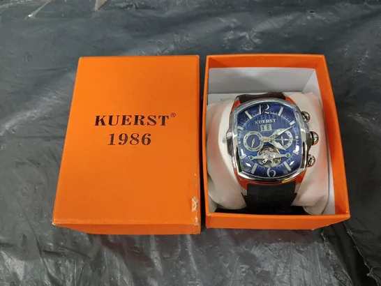 Lot 7734: KUERST BOXED WATCH - NAVY - 5290671 | Simon Charles Auctioneers