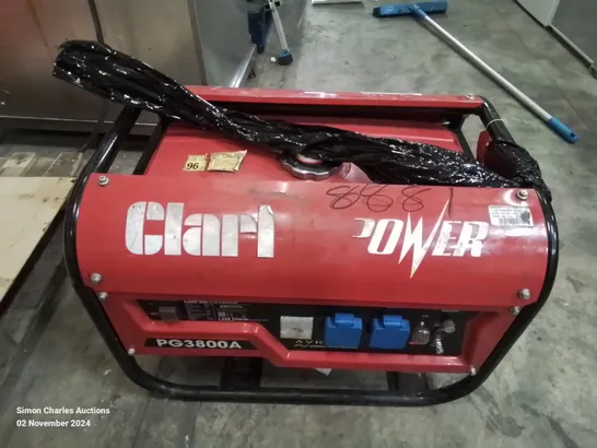 Lot 256: CLARKE PETROL GENERATOR PG3800A - 5046557 | Simon Charles ...