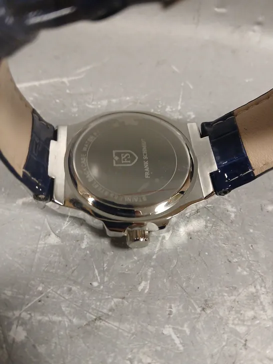 Lot 8067: FRANK SCHMIDT WATCH – NAVY TEXTURED DIAL WITH DATE – LEATHER ...