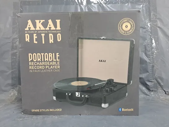 Lot 6607: AKAI RETRO PORTABLE RECHARGEABLE RECORD PLAYER - 5113730 ...
