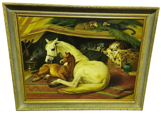 Lot 6: "THE ARAB TENT" 1866 OIL PAINTING RRP £2360 - 4970449 | Simon ...
