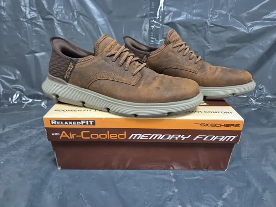 Lot 6298: SKECHERS MEN'S GARZA GERVIN TRAINERS IN BROWN SIZE 10 ...