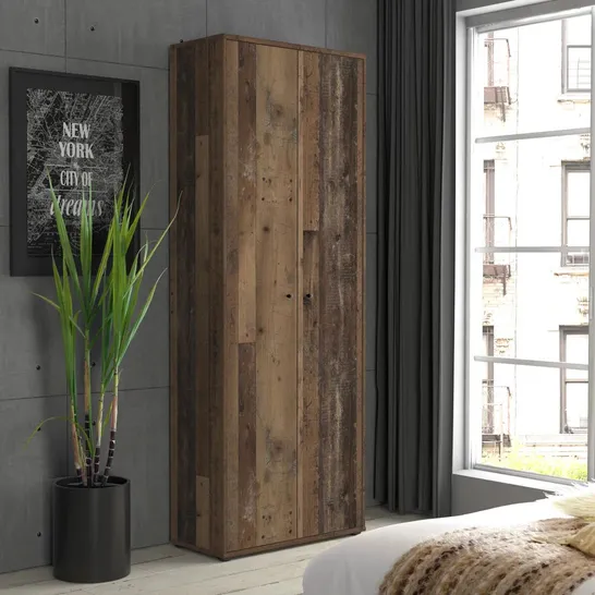 Lot 1559: BOXED AMANDLA 2 DOOR WARDROBE - WOOD VINTAGE (2 BOXES ...