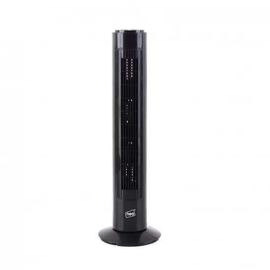 Lot 1233: BOXED NEO BLACK FREE STANDING TOWER FAN 29 INCH (1 BOX ...