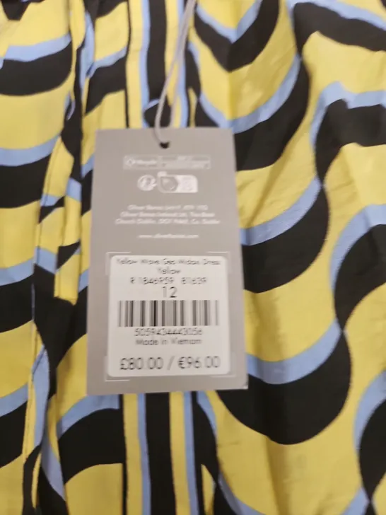 Lot 8331: OLIVER BONAS YELLOW WAVE GEO MIDAXI DRESS - SIZE 12 - 5292265 ...
