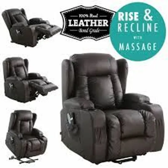 Lot 317: BOXED CAESAR BROWN FAUX LEATHER ELECTRIC RECLINER CHAIR (2 ...