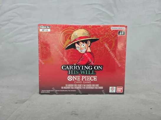 Lot 9541: ONE PIECE CARD GAME - CARRYING ON HIS WILL BOOSTER BOX ...
