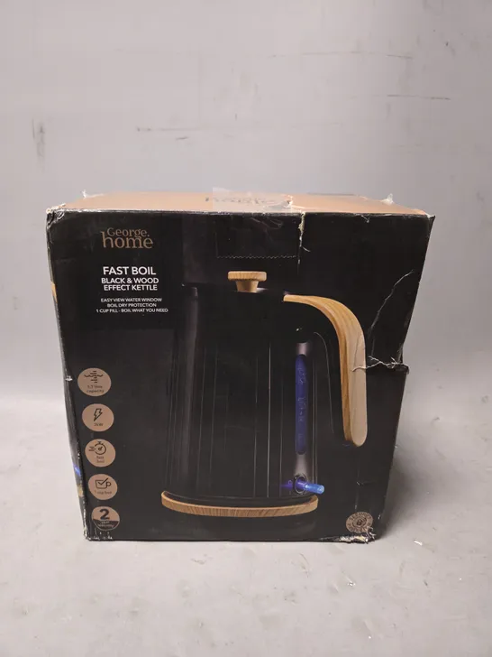Lot 4445: BOXED FAST BOIL BLACK & WOOD EFFECT KETTLE - 5157955 | Simon ...
