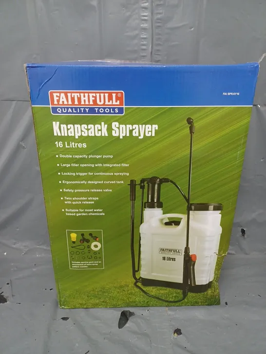 Lot 1081: BOXED FAITHFULL QUALITY TOOLS KNAPSACK SPRAYER 16L - 5185211 ...