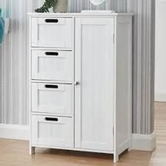 Lot 494: BOXED GFW SINGLE DOOR 3 DRAWER WHITE STORAGE COLONIAL FLOOR ...
