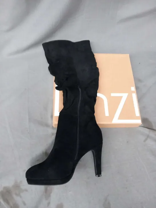 Lot 522: BOXED LINZI GIANNA 5 BLACK SUEDE BOOTS SIZE 5 - 5014237 ...