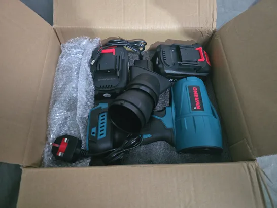 Lot 1040: CORDLESS POWER BLOWER TOOL WITH BATTERY PACK – BLUE/TEAL ...