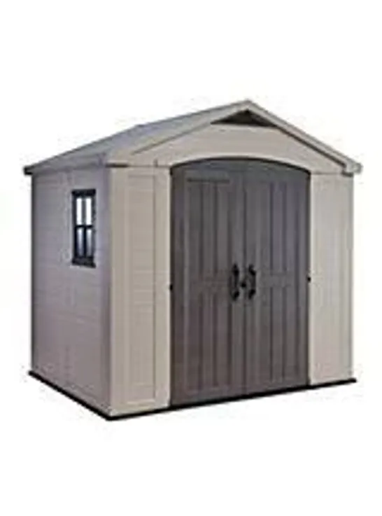Lot 204: BOXED KETER FACTOR 8X6 GARDEN SHED (2 BOXES) RRP £820 ...