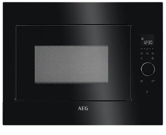 Lot 118: AEG INTEGRATED MICROWAVE 25.37L BLACK Model MBE2658SEB RRP £ ...