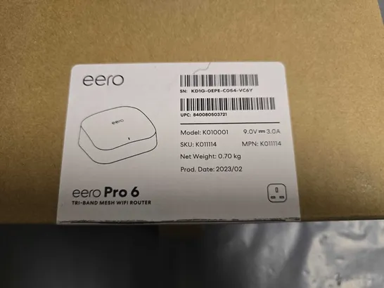 Lot 4854: BOXED EERO PRO 6 TRI-BAND MESH WIFI ROUTER - 5154061 | Simon ...