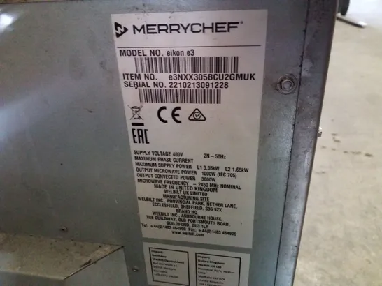 Lot 302: MERRYCHEF EIKON E3 MICROWAVE COMBINATION OVEN - 5093881 | Simon Charles Auctioneers